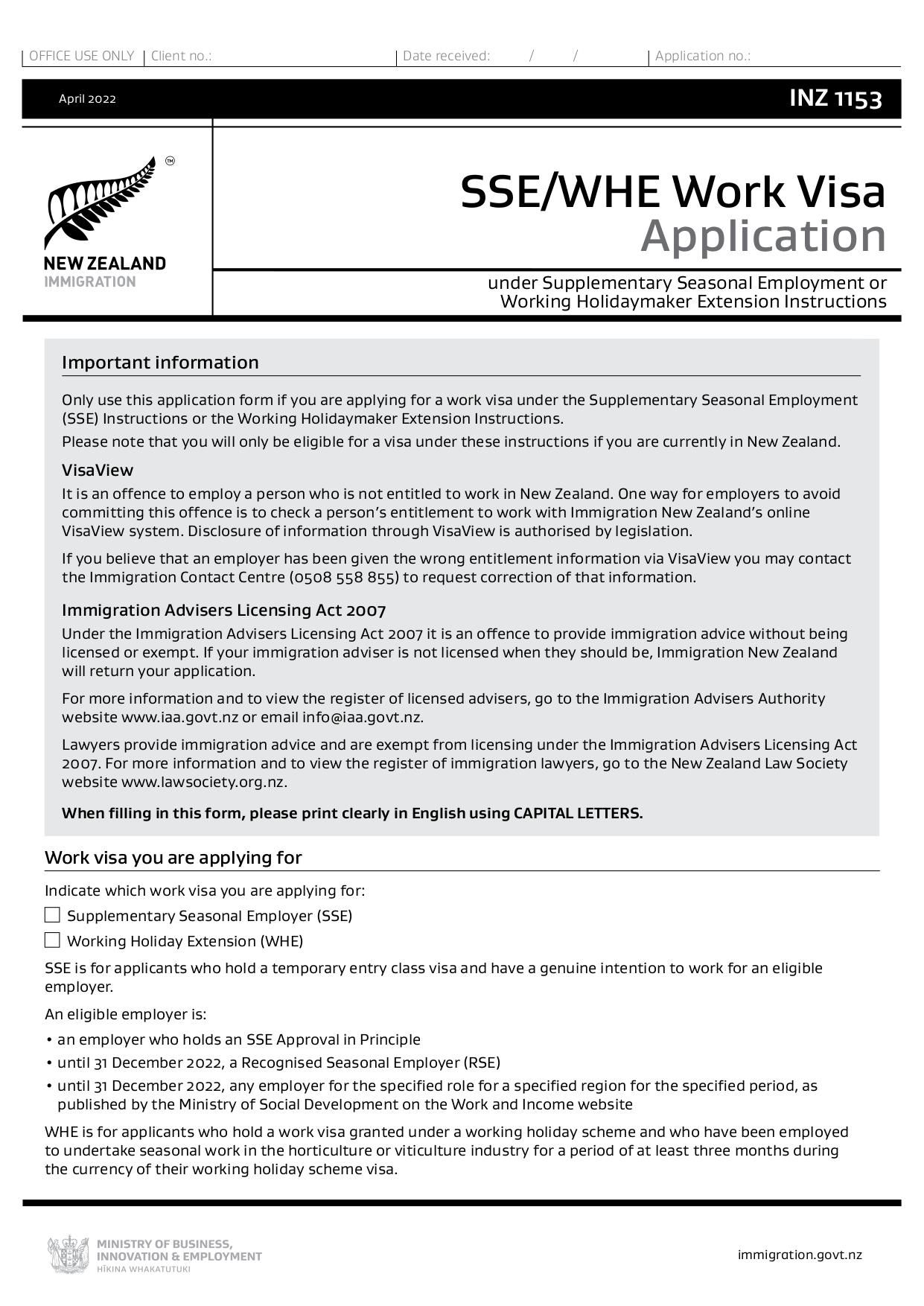 Form INZ 1153 | Fill and sign online with Lumin
