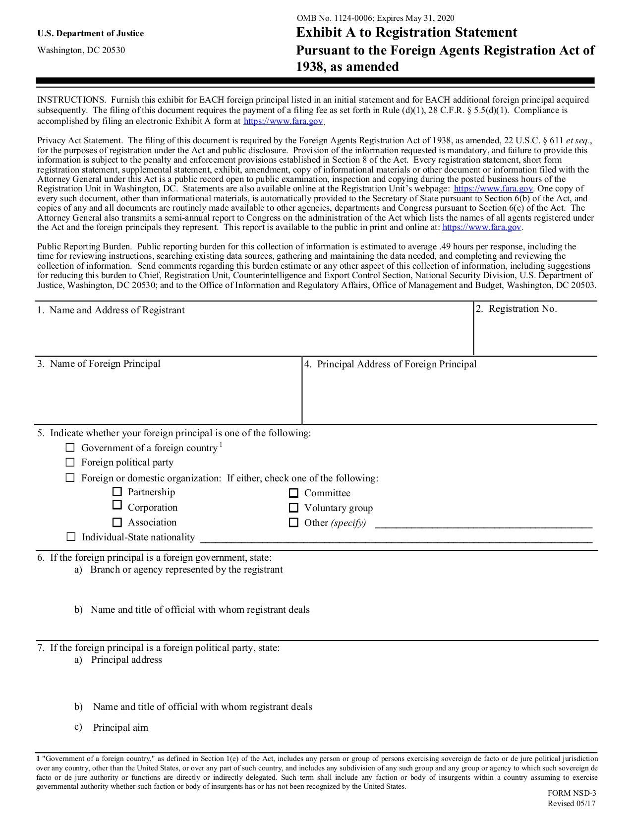 Form NSD-3 Exhibit A to Registration Statement | Fill and sign online ...