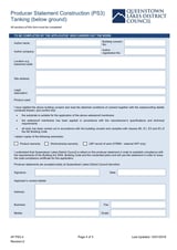 Producer Statement Construction (PS3) Tanking (Below Ground) | Fill and ...