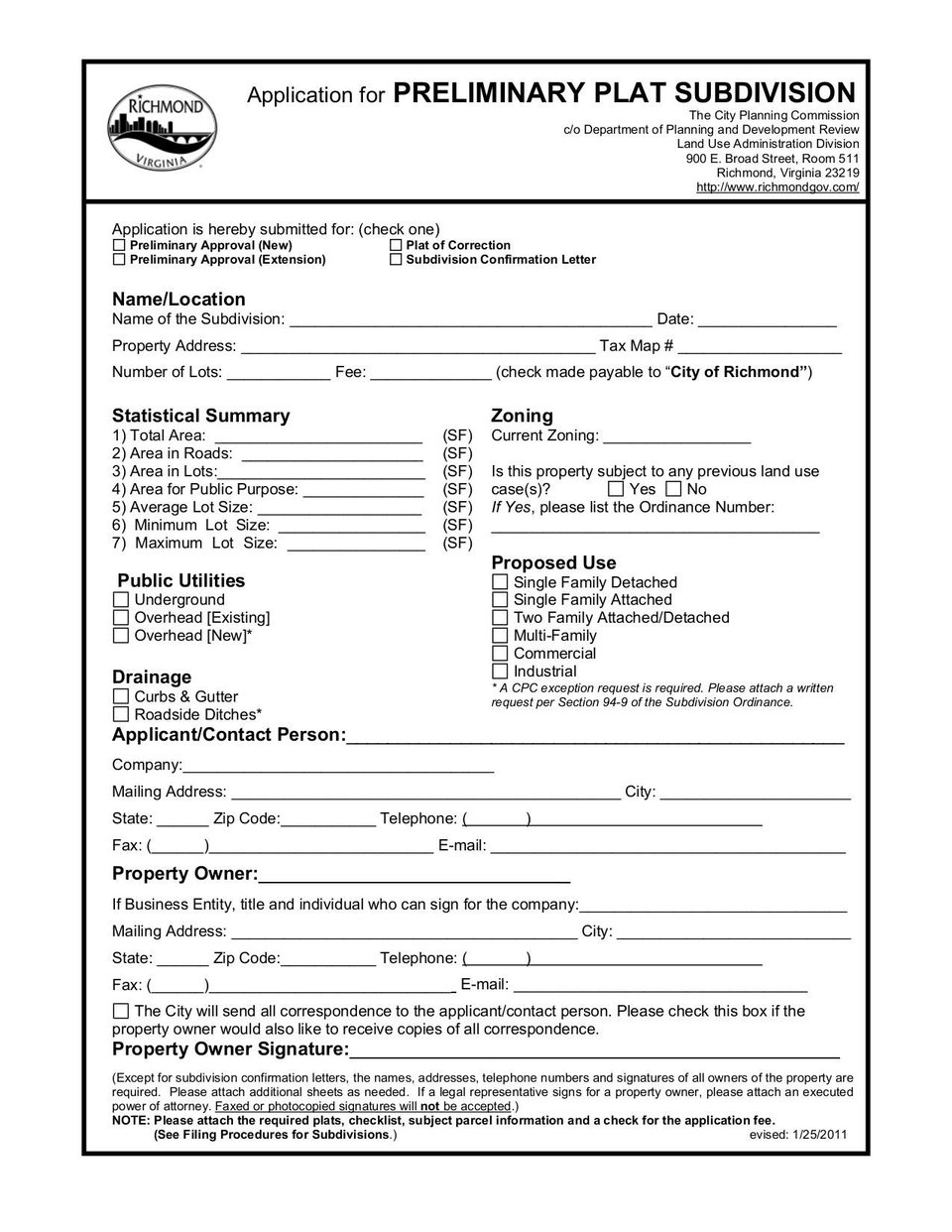 Subdivision Preliminary Permit | Fill and sign online with Lumin