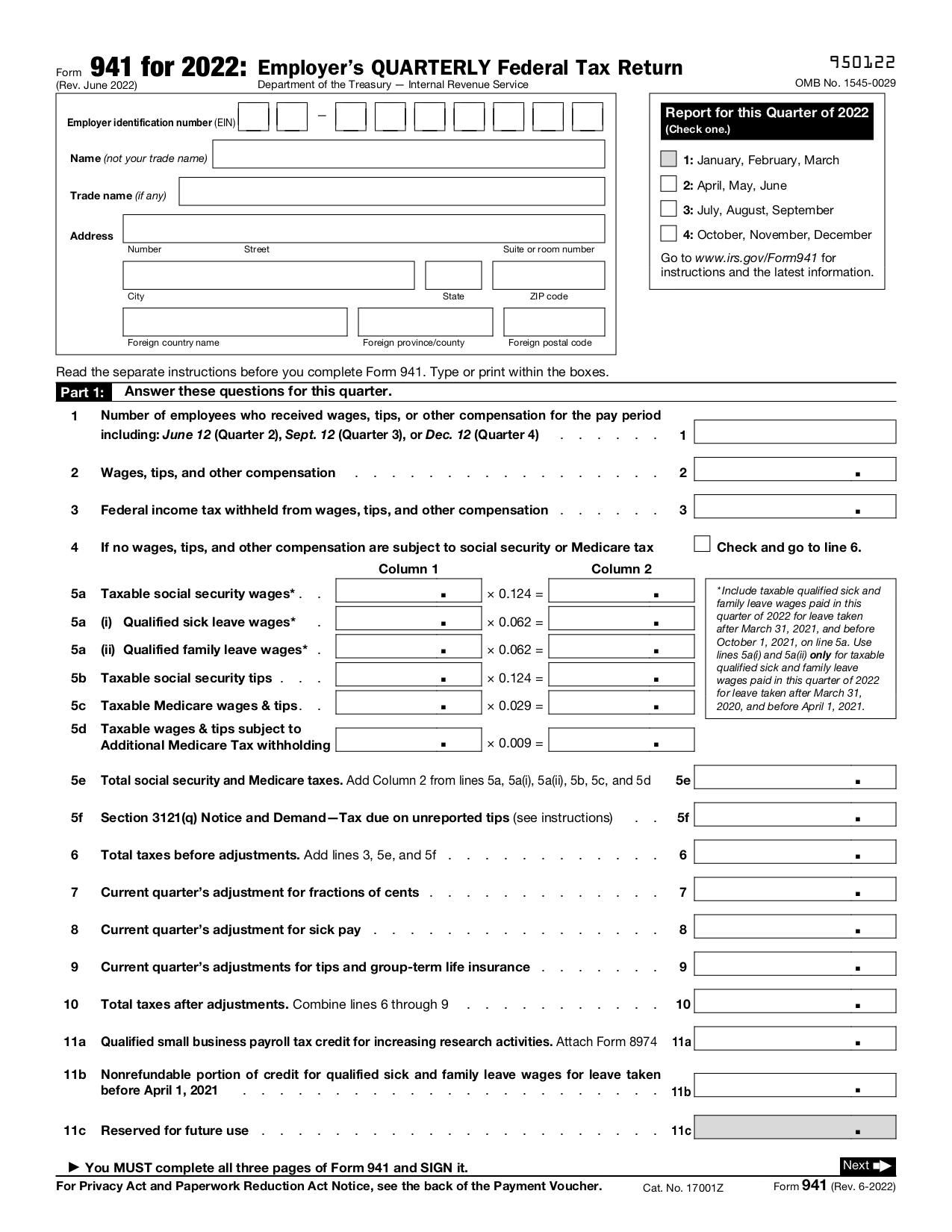 Form 941 | Fill and sign online with Lumin