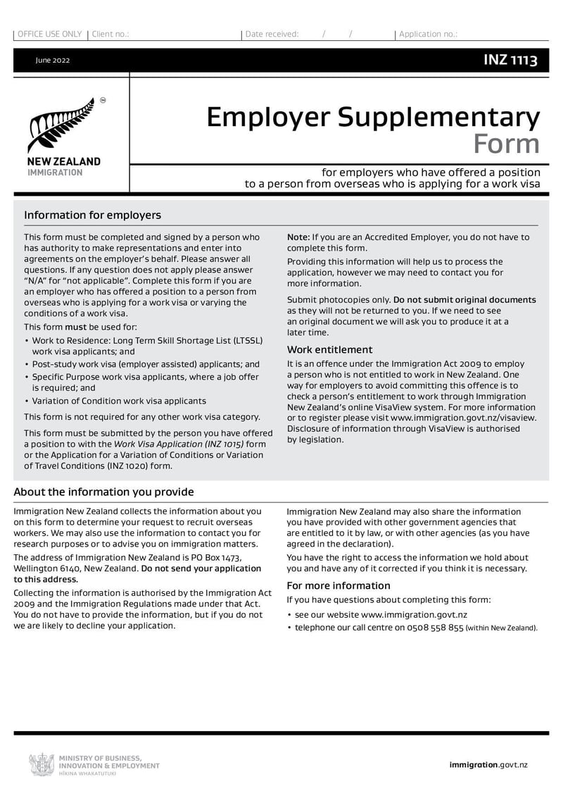 Form INZ 1113 | Fill and sign online with Lumin