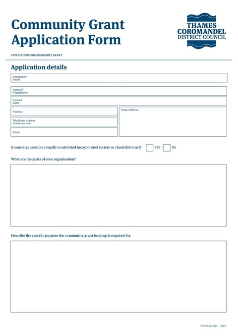 Community Grants Application Form | Fill and sign online with Lumin