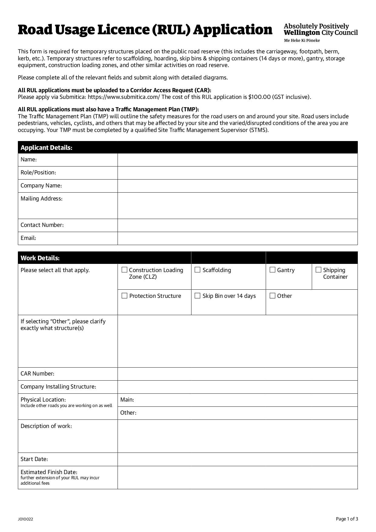 Road Usage Licence | Fill and sign online with Lumin
