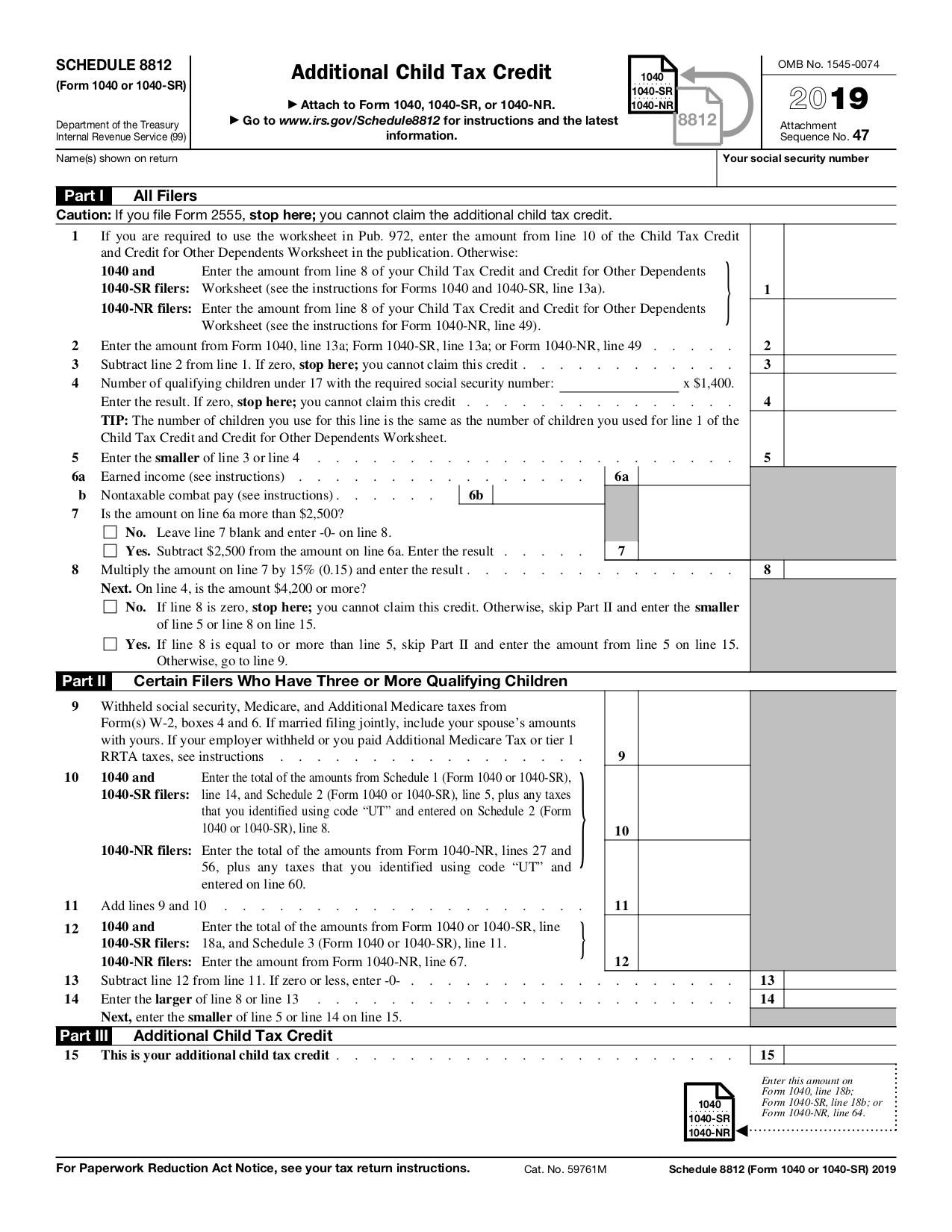 Schedule 8812 (Form 1040 or 1040SR) | Fill and sign online with Lumin