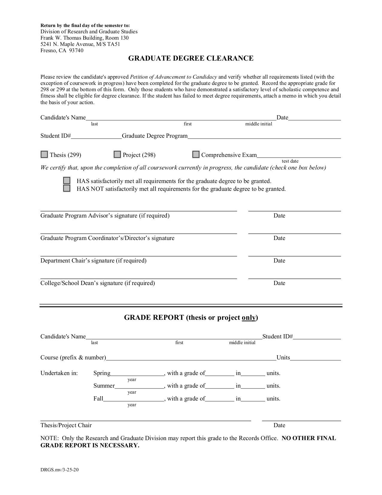 Graduate Degree Clearance | Fill and sign online with Lumin