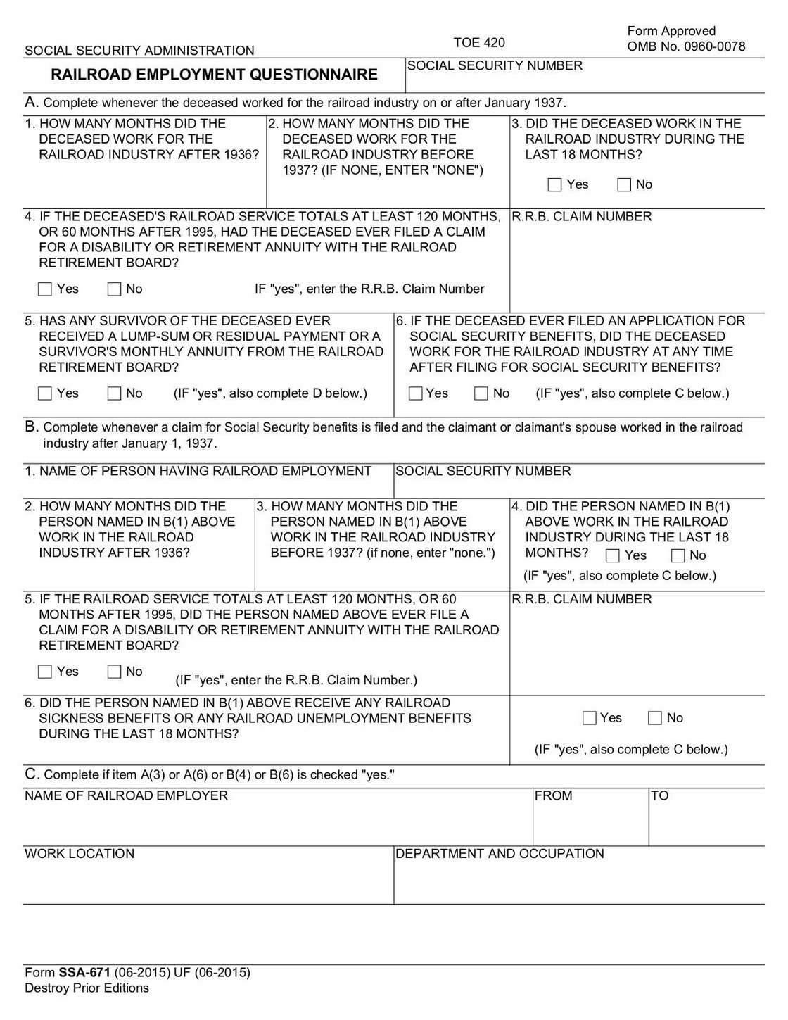 Form SSA-671 | Fill online with Lumin