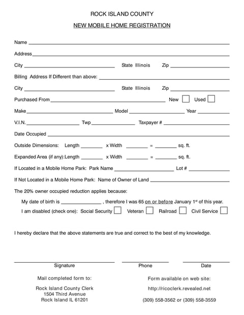 New Mobile Home Registration | Fill and sign online with Lumin