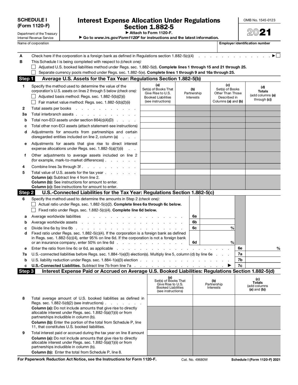 Schedule I (Form 1120-F) | Fill and sign online with Lumin