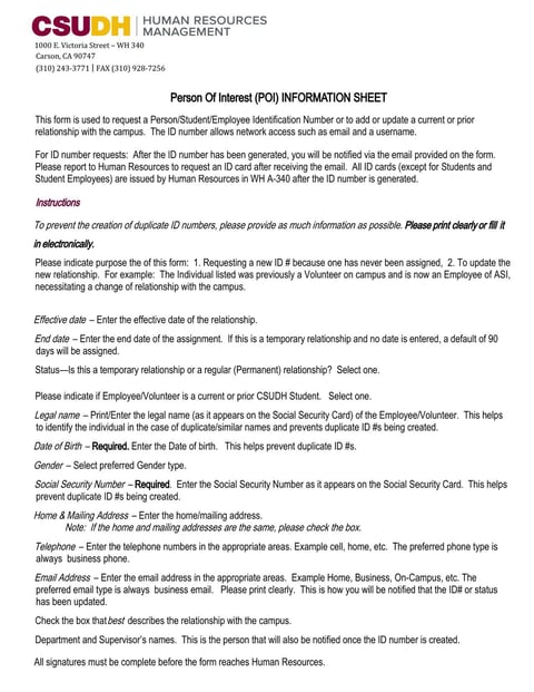 CSUDH Person of Interest (POI) Information Sheet | Fill and sign with Lumin