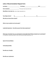 Letter of Recommendation Request Form | Fill online with Lumin