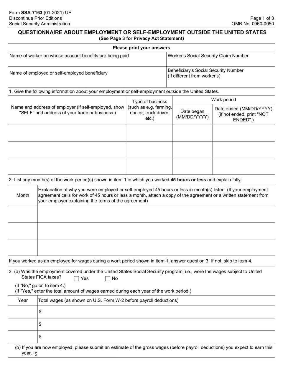 Form SSA-7163 | Fill and sign online with Lumin