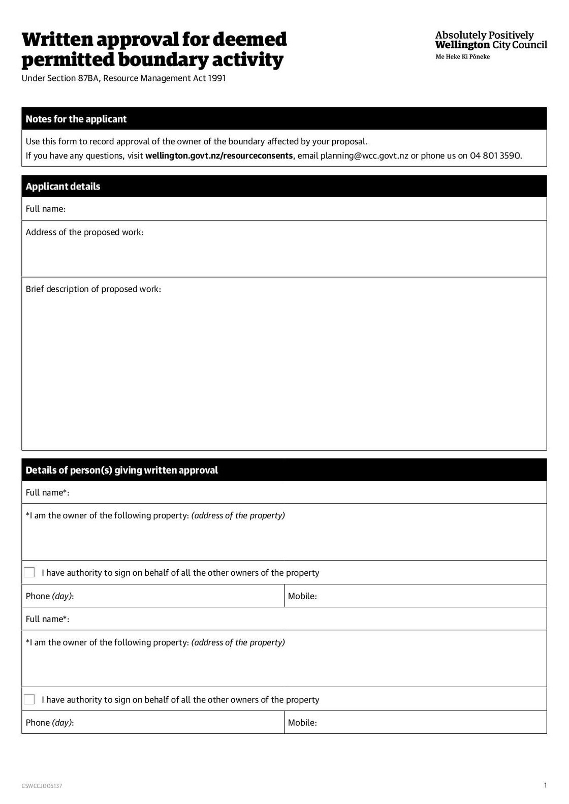 Written Approval for Deemed Permitted Boundary Activity | Fill and sign online with Lumin