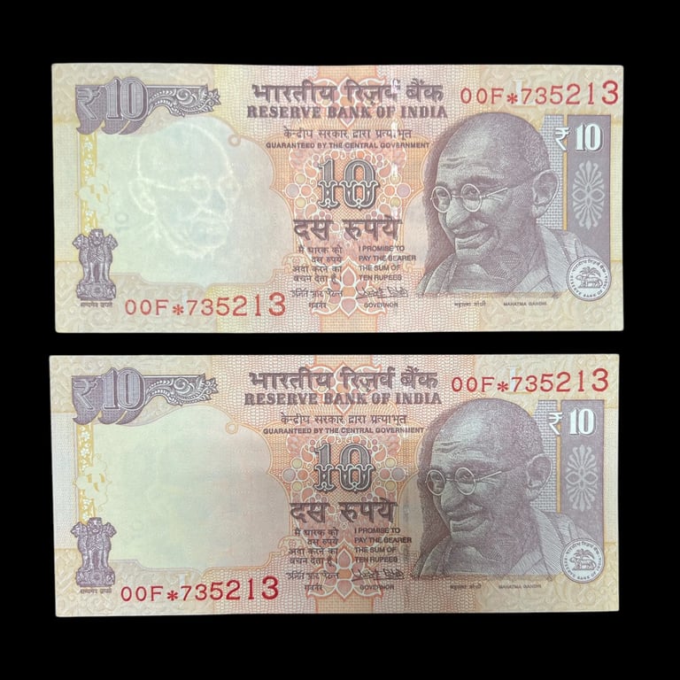 Buy 10₹ Star Same Number , Same Prefix , Same Year , Same Governor ...