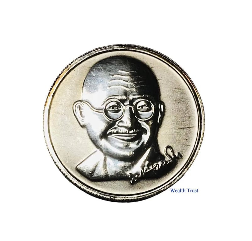 Buy Mahatma Gandhi Sign 10gm Signature Token 999 Pure Silver Unique and ...