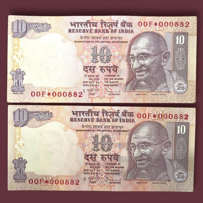 Buy 10₹ Star Same Number , Same Prefix , Same Year , Same Governor ...