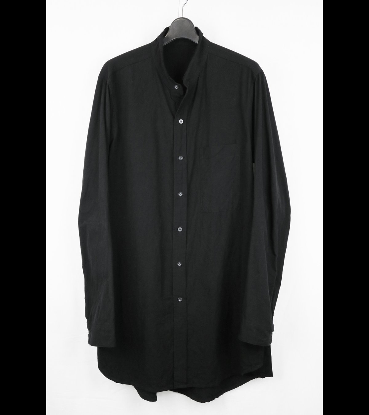 NU-1857-COC - BAND NECK COLLAR SHIRT - BLACK