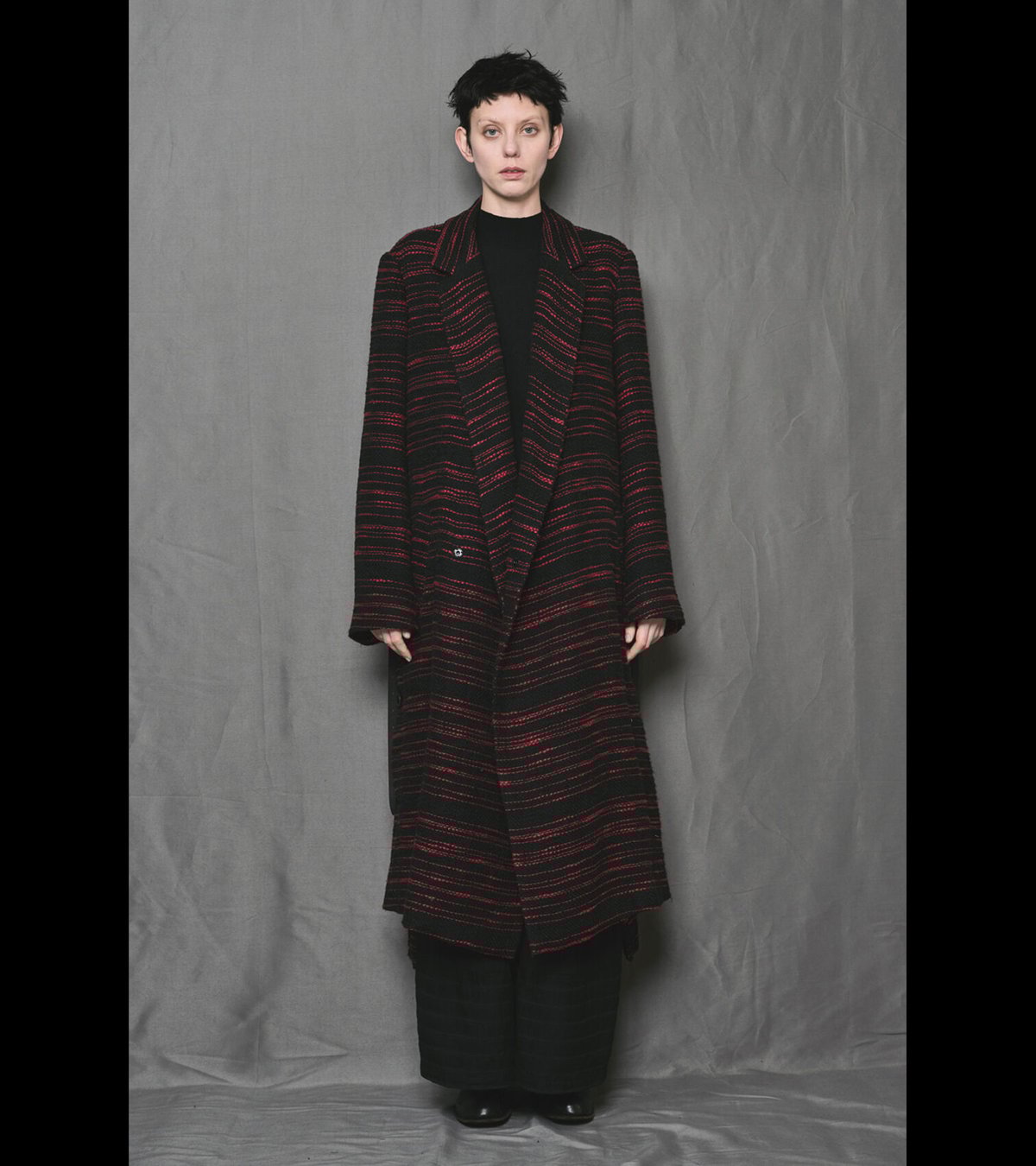 NU-1656 COTTON/WOOL SLUB CLOTH LONG COAT | NUDE...