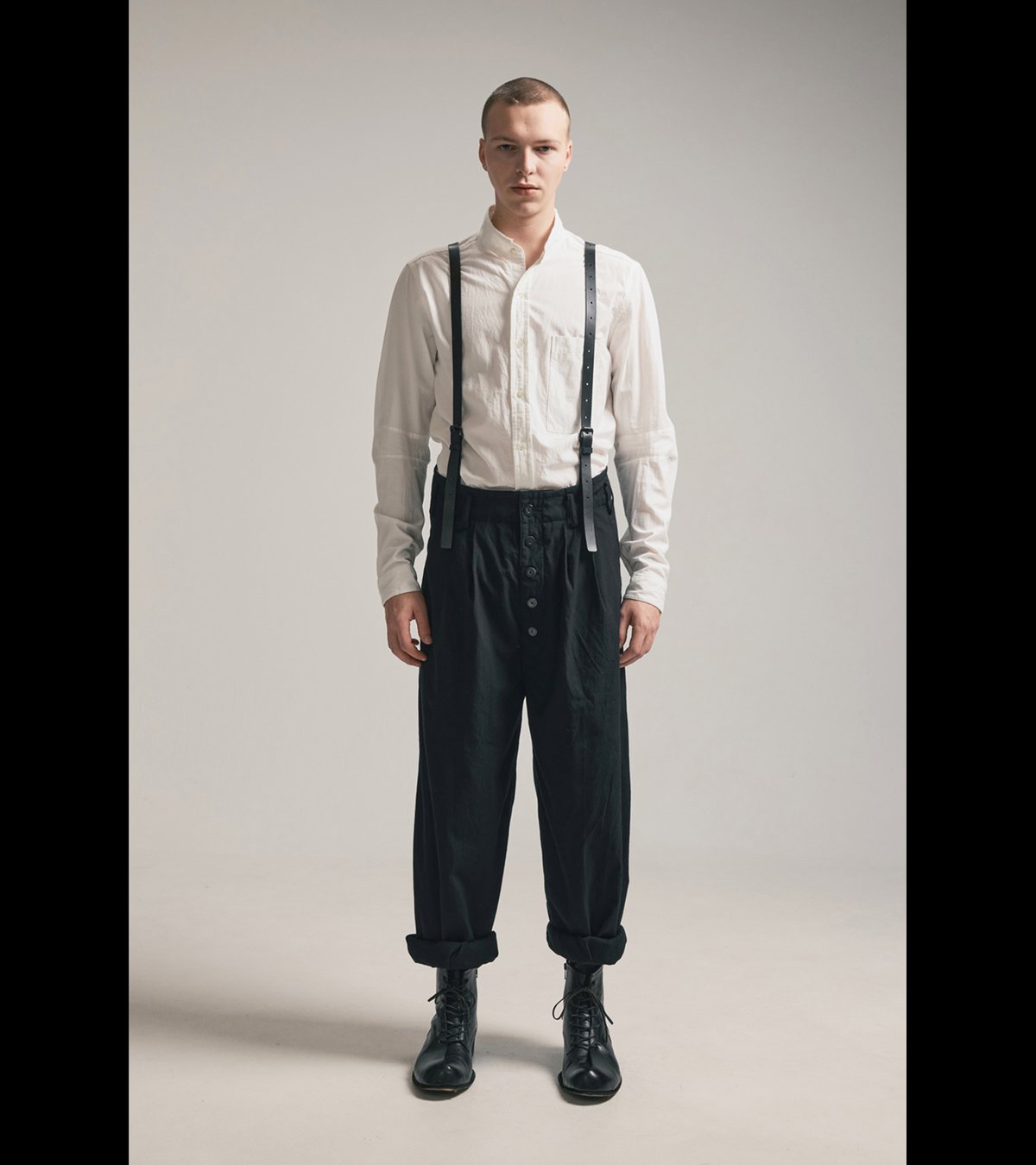 NU-1857-COC - BAND NECK COLLAR SHIRT - OFF WHIT...