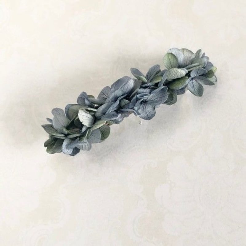 本物のあじさいのバレッタ/シャビーシックな大人お花の髪飾り 本物のあじさいのバレッタ/シャビーシックな大人お花の髪飾り