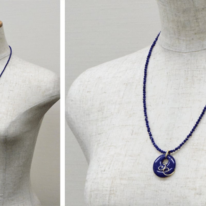 K18YG ラピスラズリ蛇の目ペンダントネックレス◇18K Lapis K18YG ラピスラズリ蛇の目ペンダントネックレス◇18K Lapis