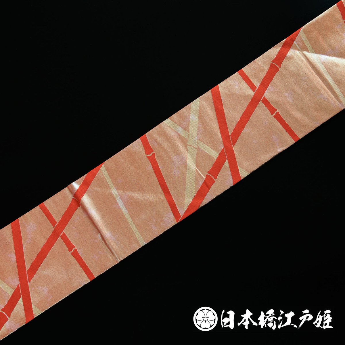 0028 名古屋帯 正絹 金色 竹 引き箔 六通し 帯丈341cm | 日本橋 0028 名古屋帯 正絹 金色 竹 引き箔 六通し 帯丈341cm | 日本橋