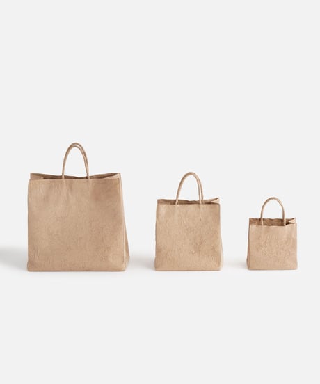 PAPER LEATHER TOTE BAG - S ( L.BROWN / BLACK ) ...