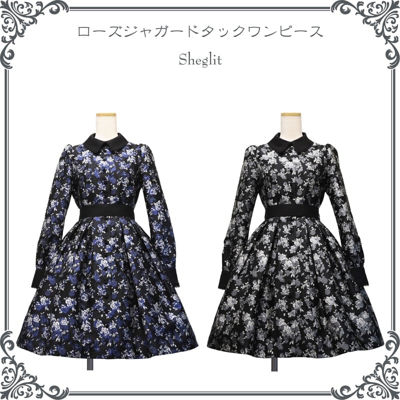 ローズジャガードタックワンピース | Sheglit MiDiom online store ローズジャガードタックワンピース | Sheglit MiDiom online store