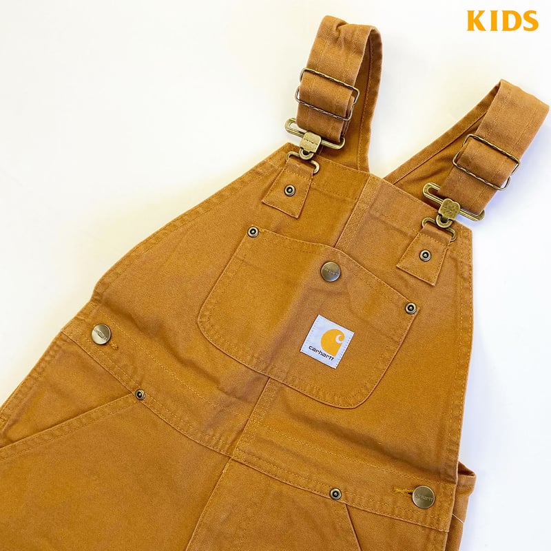 CARHARTT KIDS CANVAS BIB OVERALL BROWN SIZE 5~7 CARHARTT KIDS CANVAS BIB OVERALL BROWN SIZE 5~7