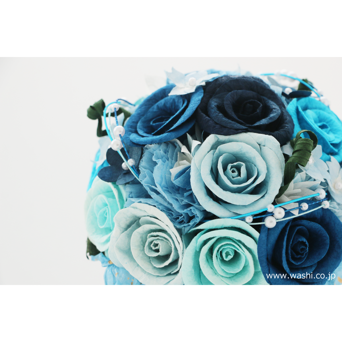 即日発送可】和紙ラウンドブーケ・青(商品番号:bouquet-002b 即日発送可】和紙ラウンドブーケ・青(商品番号:bouquet-002b