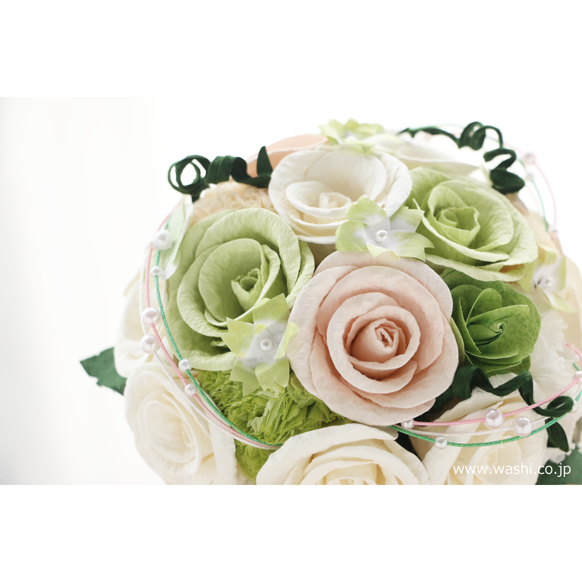 即日発送可】和紙ラウンドブーケ・白 (商品番号:bouquet-002w 即日発送可】和紙ラウンドブーケ・白 (商品番号:bouquet-002w
