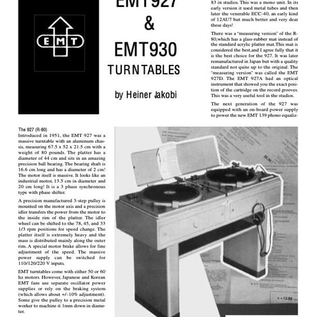 EMT927&930 TURNTABLES | module