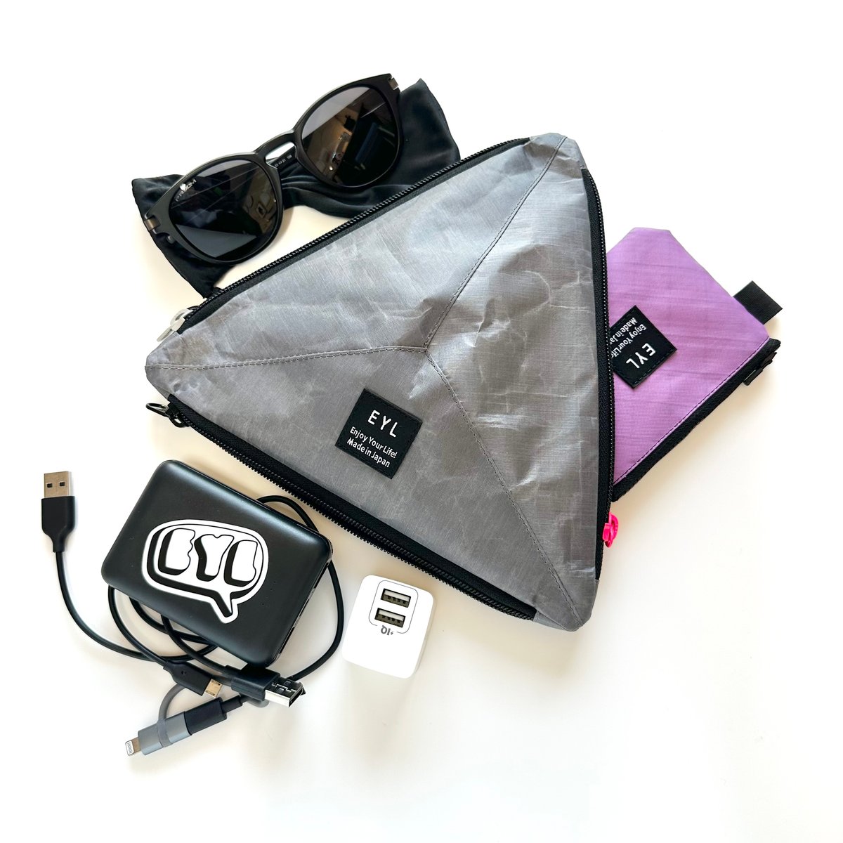 EYL Triple Pocket Pouch【L】DCFH Gray | EYL Onlin...