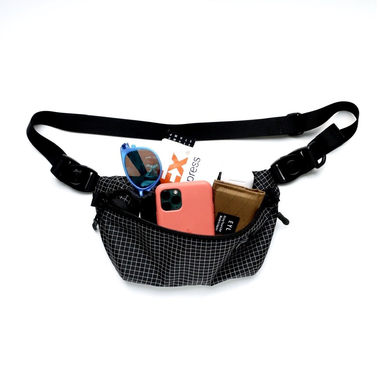 EYL "Waist Bag" 210D HDPE X-Grid Black | EYL On...