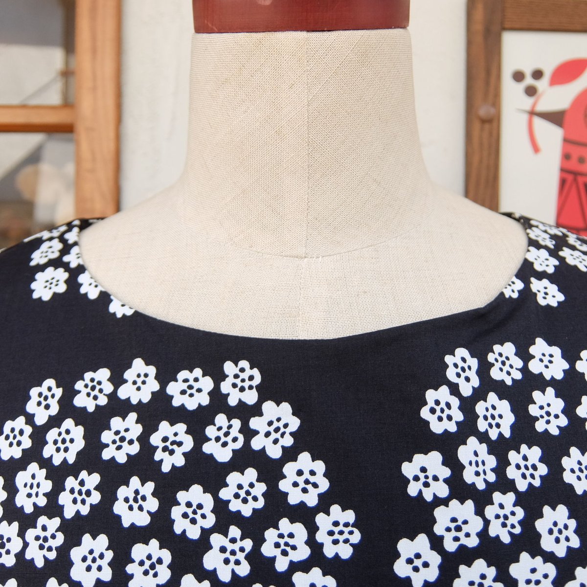 マリメッコ marimekko <Puketti>七分袖ワンピース(ブラック マリメッコ marimekko <Puketti>七分袖ワンピース(ブラック