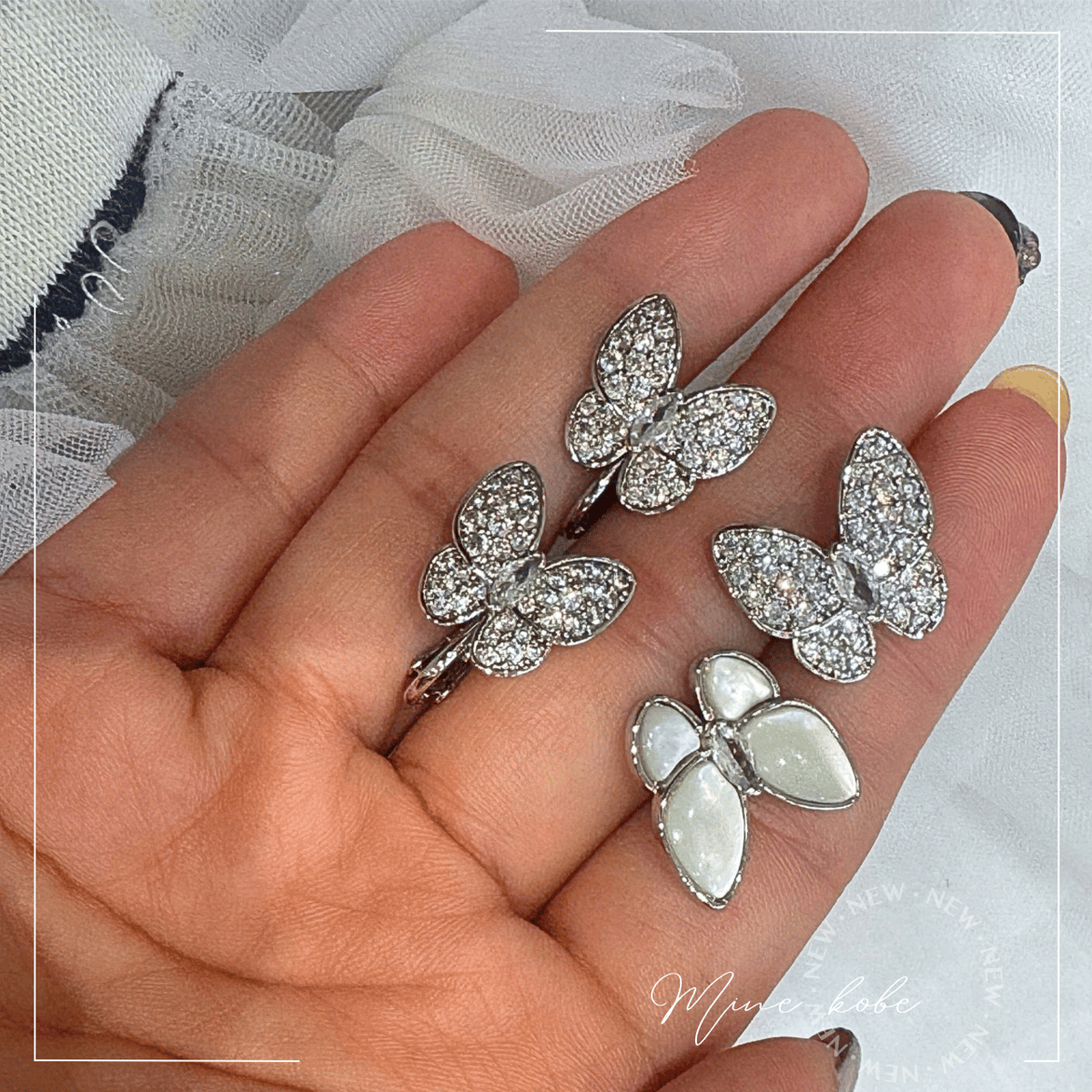 zirconia papillon earring and pierce | MINE kobe