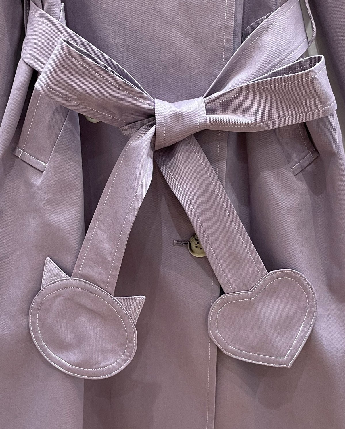 ネコ♡ベルトトレンチコート (mauve) | migh-T by Kumiko Watari ネコ♡ベルトトレンチコート (mauve) | migh-T by Kumiko Watari