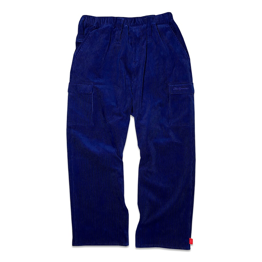 INDIGO CORDUROY CARGO PANTS | headgoonie