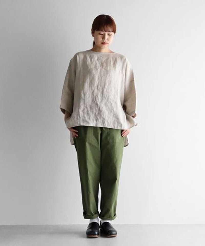 HUIS | バフクロスイージーワークパンツ(カーキ)【ユニ HUIS | バフクロスイージーワークパンツ(カーキ)【ユニ