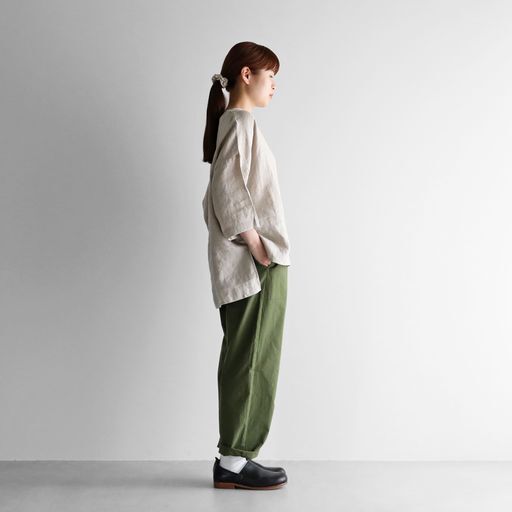 HUIS | バフクロスイージーワークパンツ(カーキ)【ユニ HUIS | バフクロスイージーワークパンツ(カーキ)【ユニ