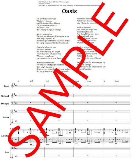 オアシス (Oasis) / WHATEVER バンド・スコア(TAB譜) 楽譜 from68...
