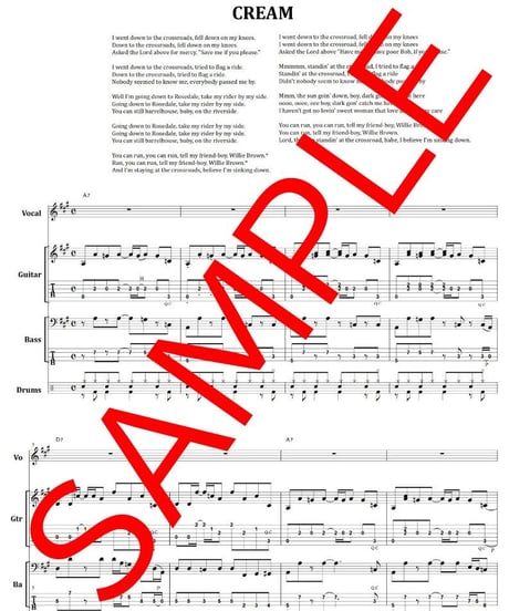 クリーム(CREAM ) / クロスロード(CROSSROADS) バンド・スコア(TAB譜)...