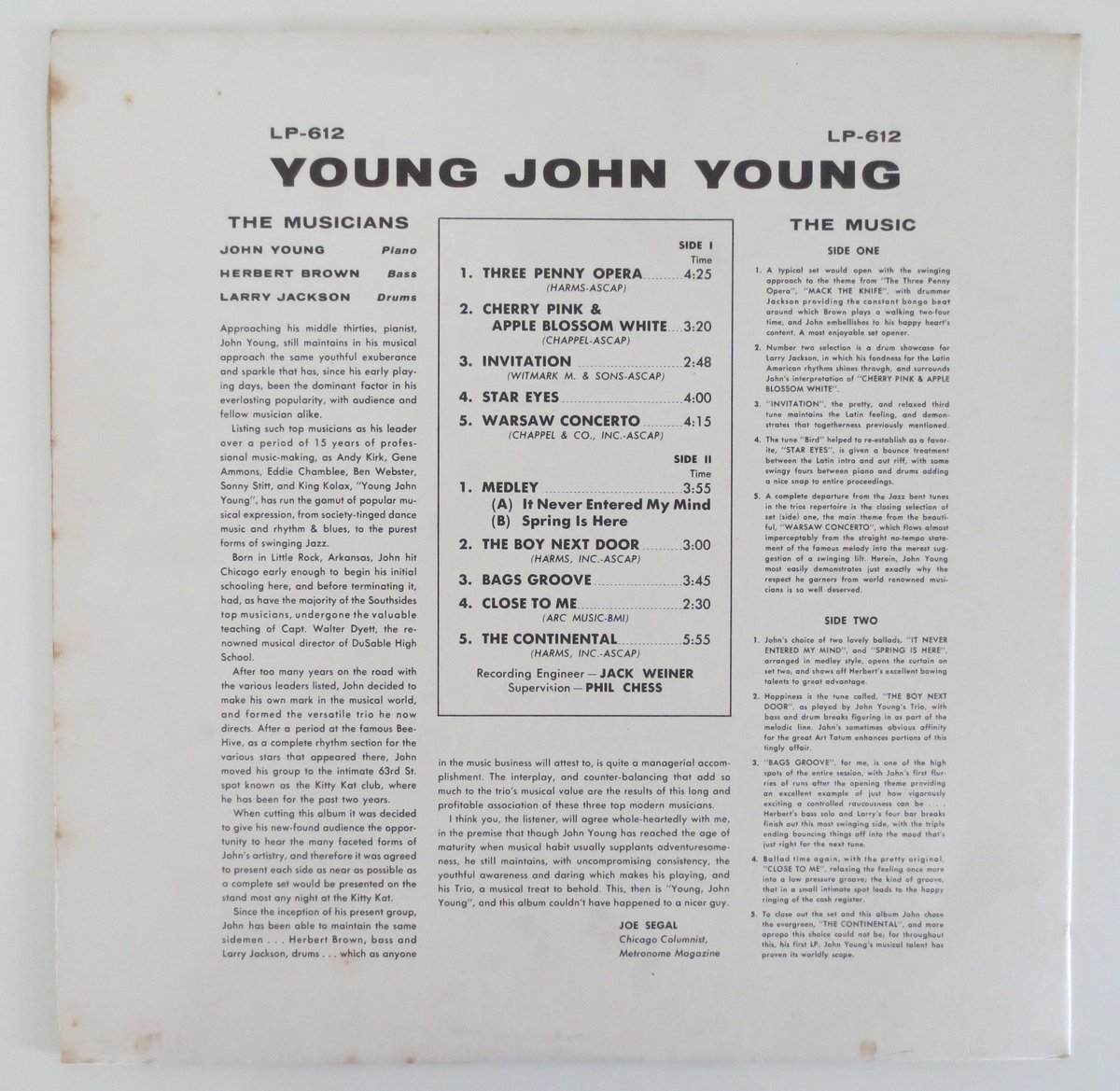 The John Young Trio ‎– Young John Young（Argo Re...