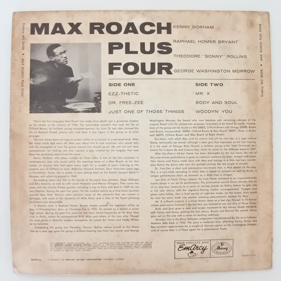 Max Roach ‎– +4（EmArcy ‎– MG 36098）mono | Recor...