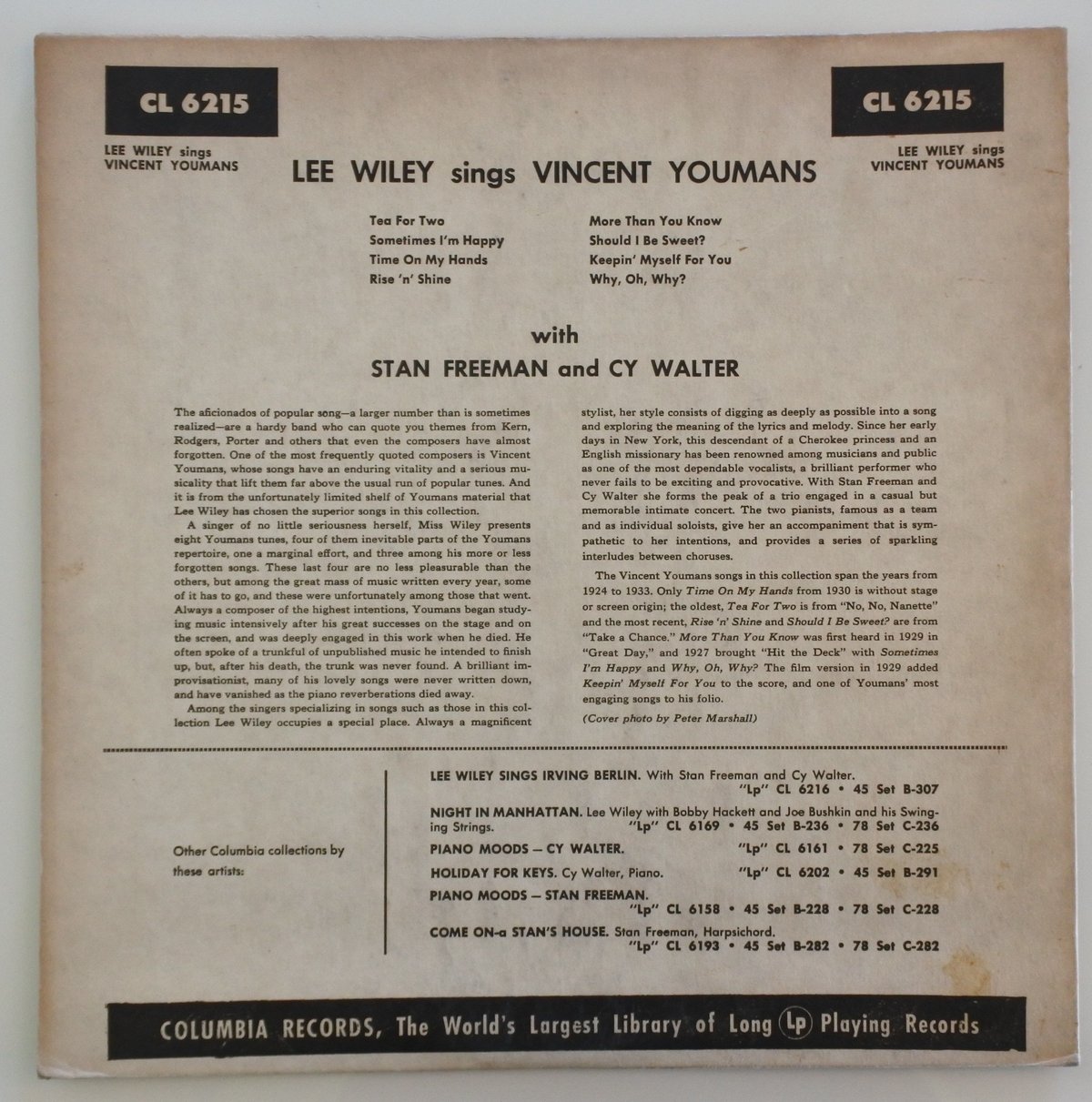【LP+EPセット】Lee Wiley ‎– Lee Wiley Sings Vincent ...