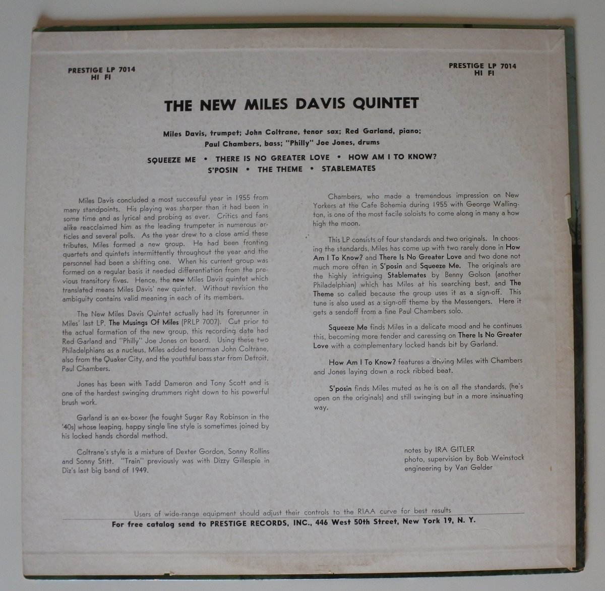 The New Miles Davis Quintet – Miles（Prestige