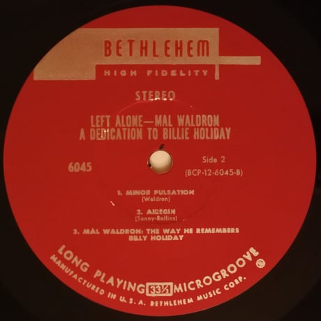 Mal Waldron ‎– Left Alone（Bethlehem Records