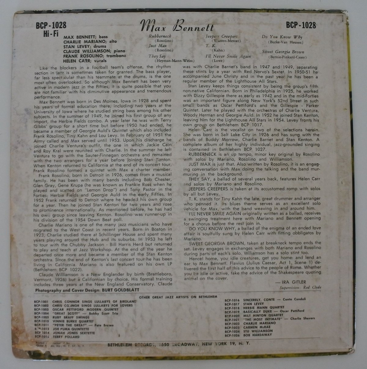 Max Bennett ‎– Max Bennett（ Bethlehem – BCP 102...