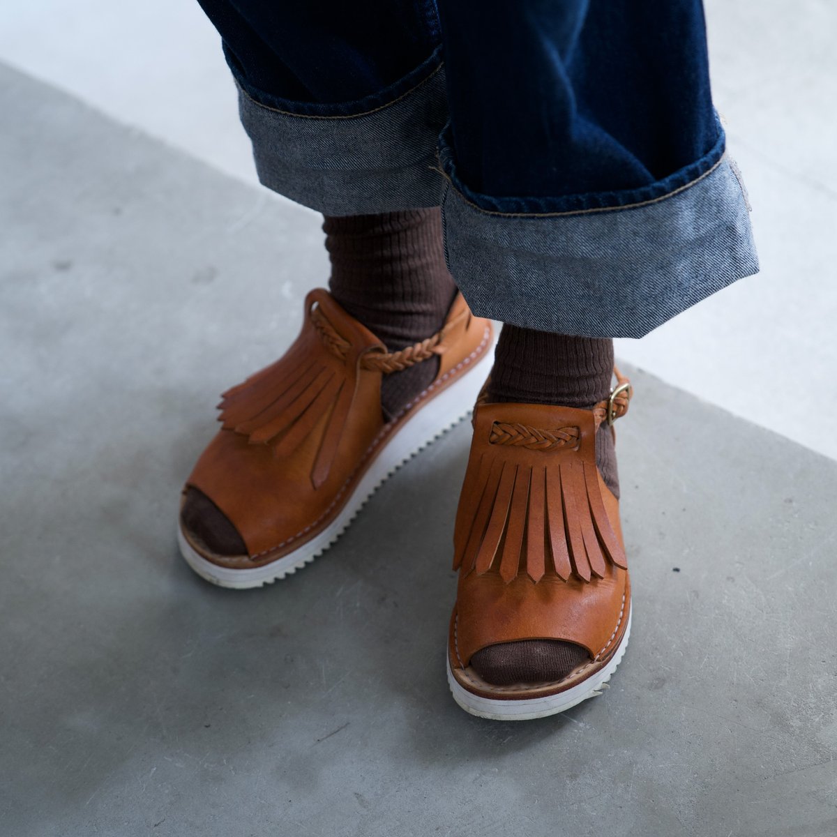 フリンジサンダル（ブラック） | entoan web store