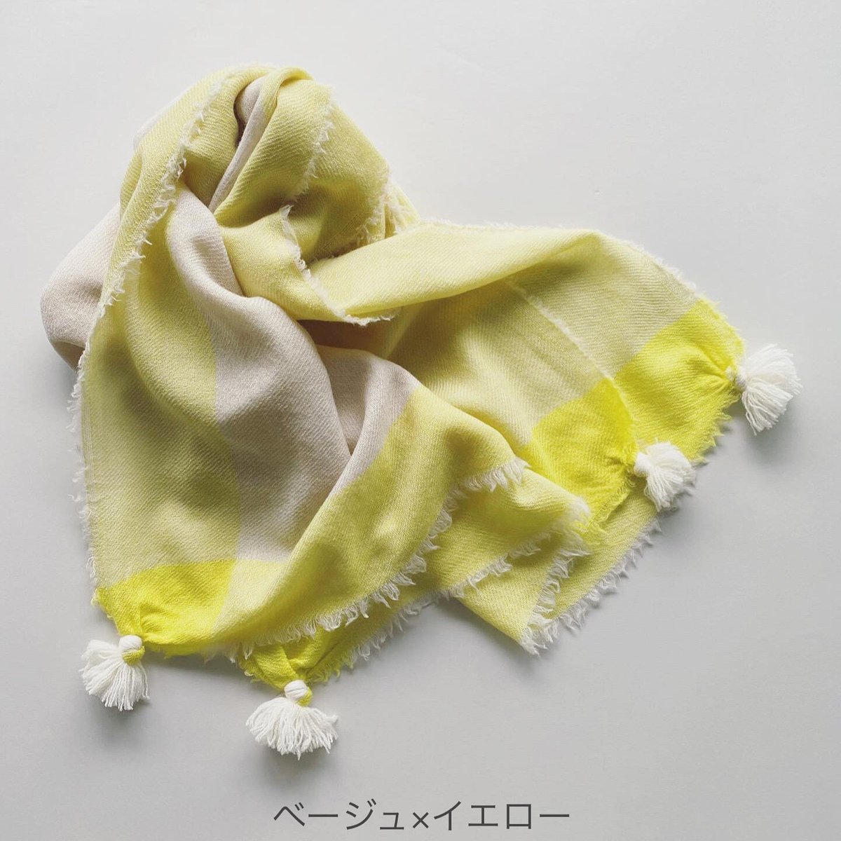 Wool Chambray Tassel Stole | COOVA ONLINE SHOP